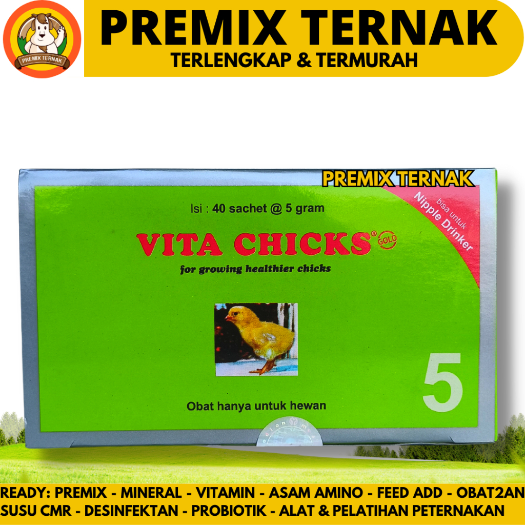 Vita CHICK 5gram 1 Box (40SACHET) - Vitamin Growth Of Chicks Bird ...