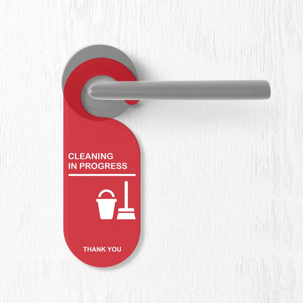 Door Sign Handle Sign Hotel - Cleaning in Progress | Shopee Philippines