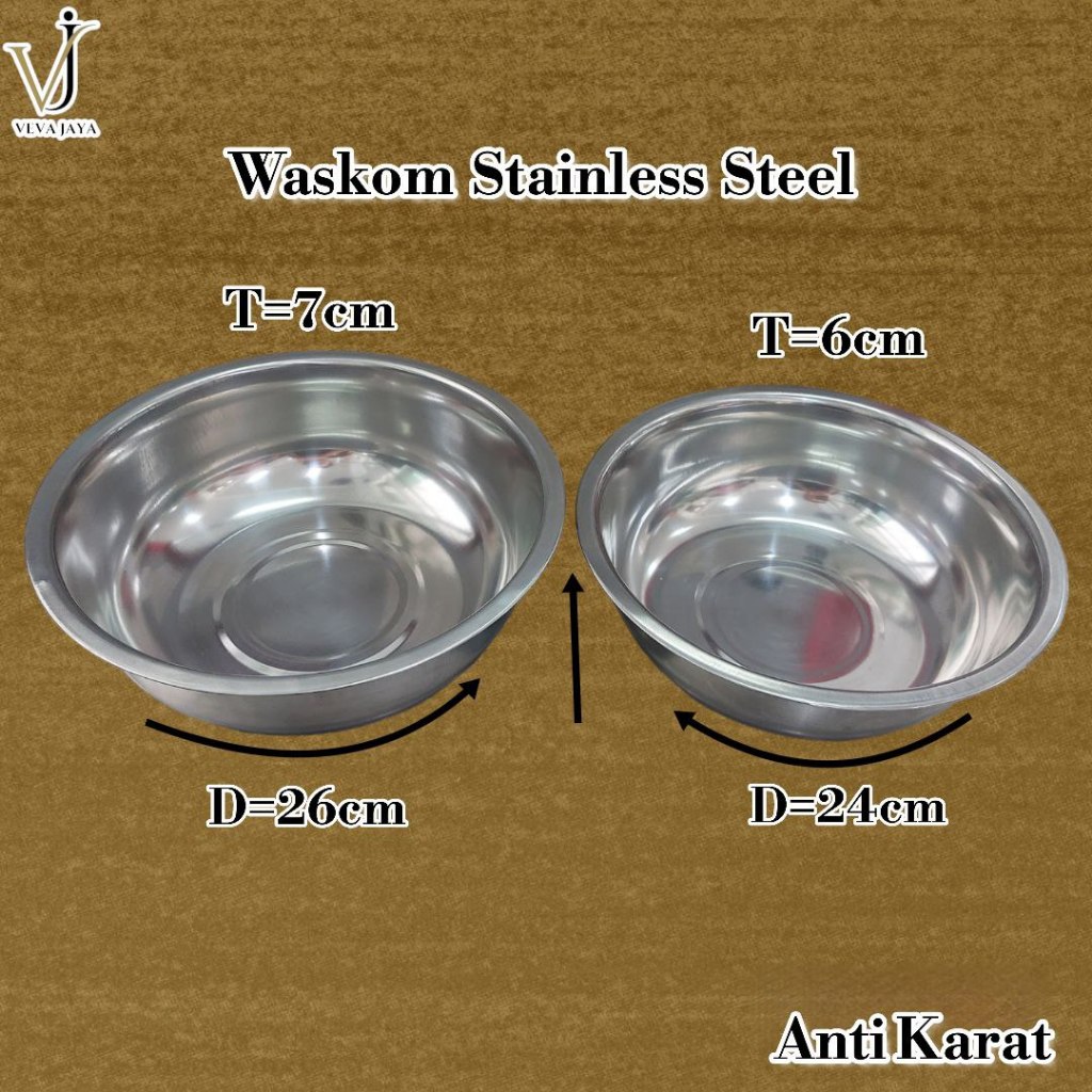 Stainless basin/stainless basin/stainless basin measuring 24cm & 26cm ...