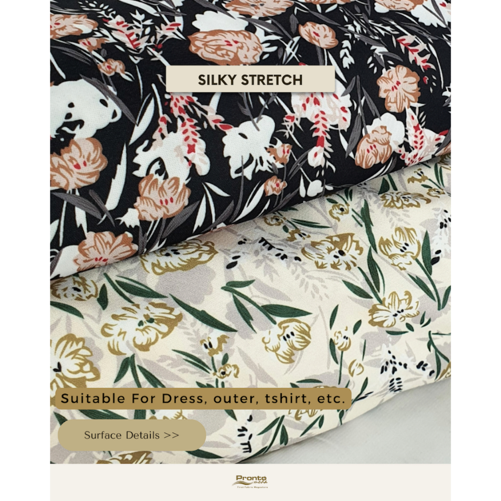 Satin Saten Silky Stretch Series Rose Floral Motif (Pronto Moda ...