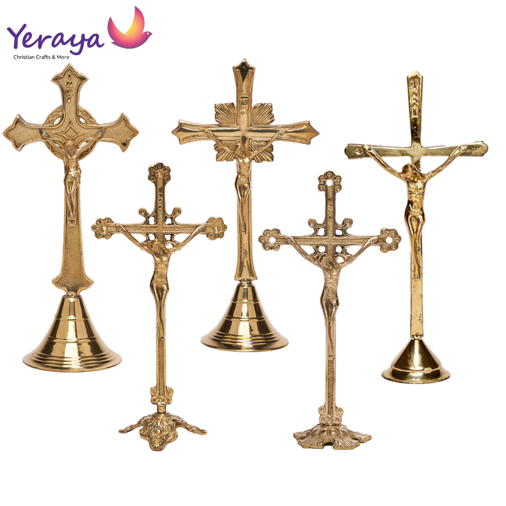Various Brass Catholic Sitting Cross Iron Cross Display Table Spiritual ...