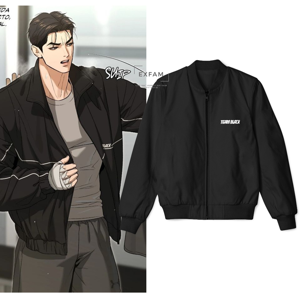 Joo Jaekyung Team Black Manhwa Jinx Korean Outfits Bomber Jacket ...
