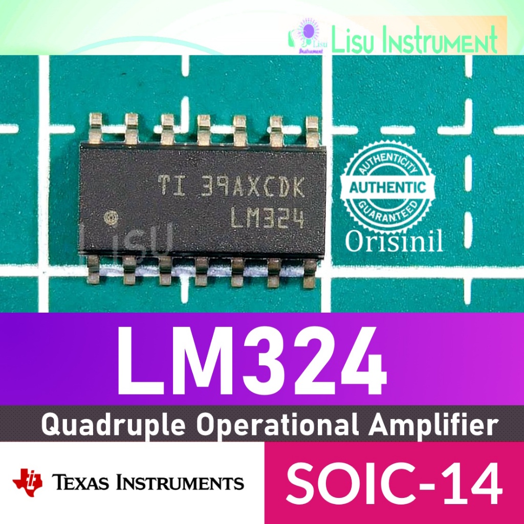 Lm324 Quadruple Operational Amplifier LM324DR SOIC-14 Texas Instruments ORIGINAL | Shopee ...