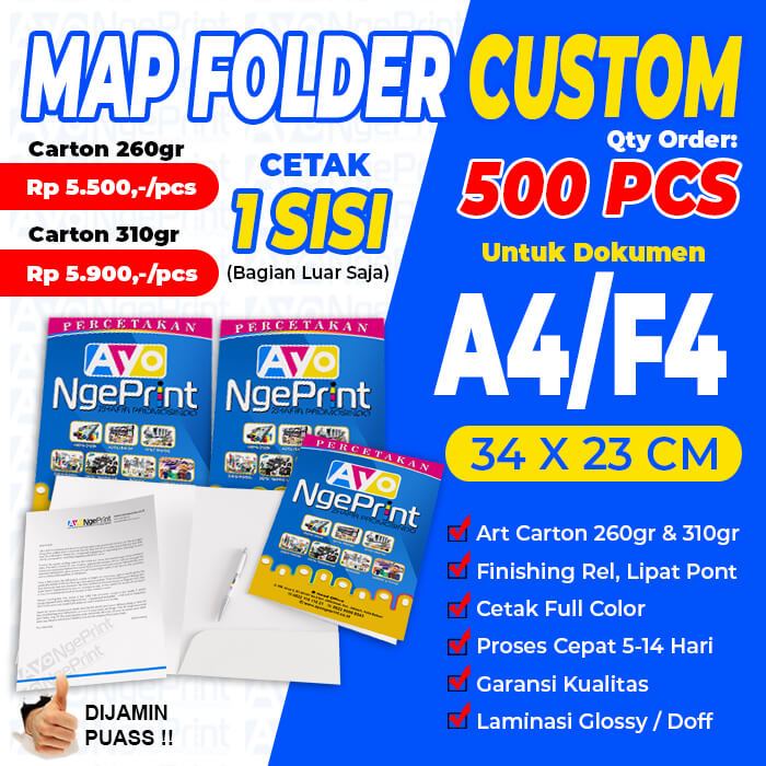 Custom A4/F4 Folder Folder (1 Side Print) 500 Pcs | Hospital/iansi ...