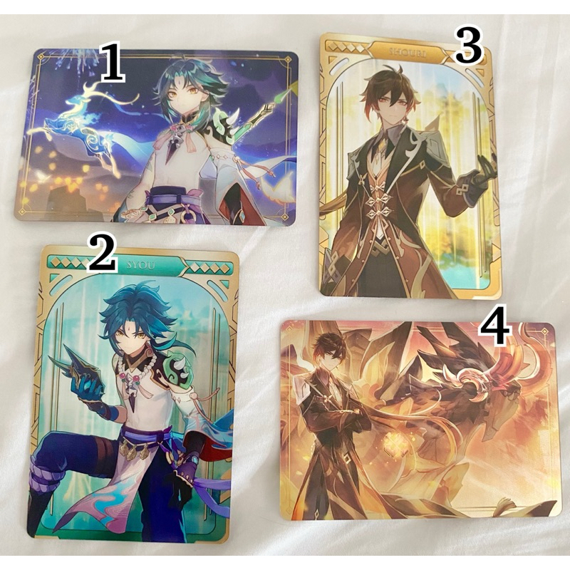 Official bandai card zhongli xiao genshin impact metal rare card ...