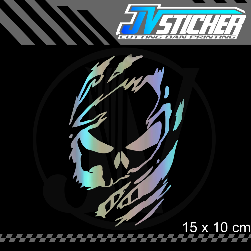 Skull sticker skull punisher logo cutting motorbike sticker | Shopee ...