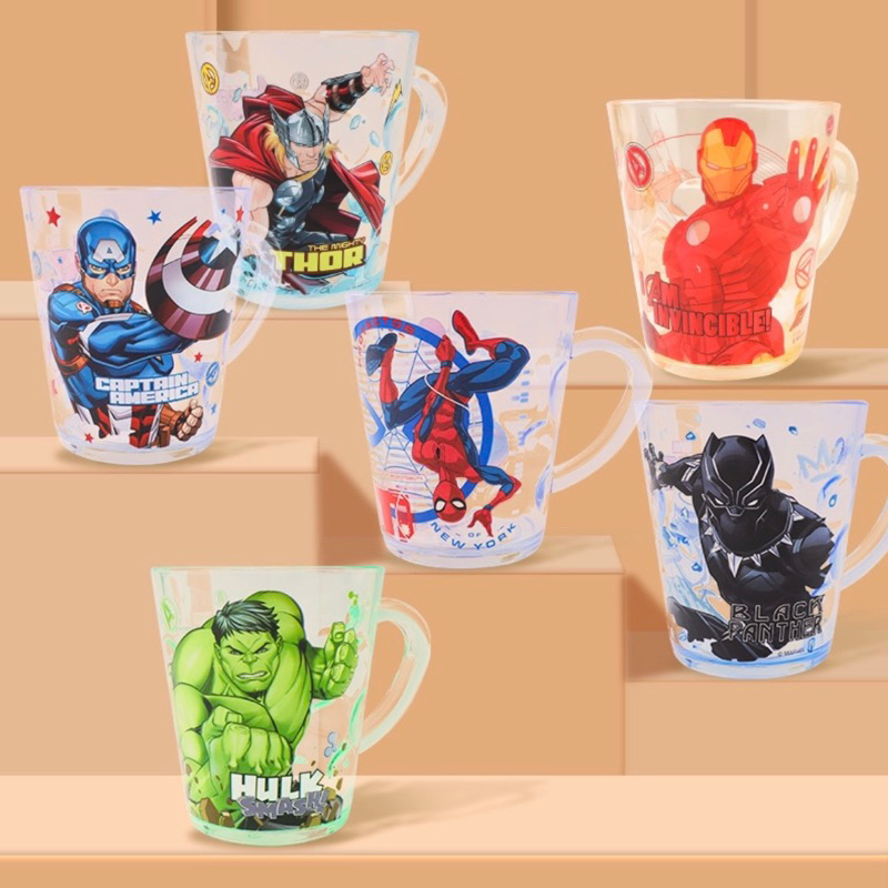 Disney MARVEL Kids Drinking MUG Glass/Iron Man Captain America ...