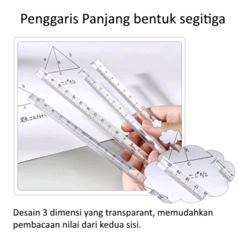 Transparent triangle ruler, transparent triangle prism ruler, triangle ...