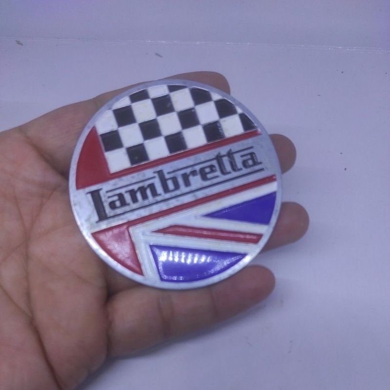 Lambretta Badge Emblem Sticker Metal Cheker Flag Ulma Vigano | Shopee ...
