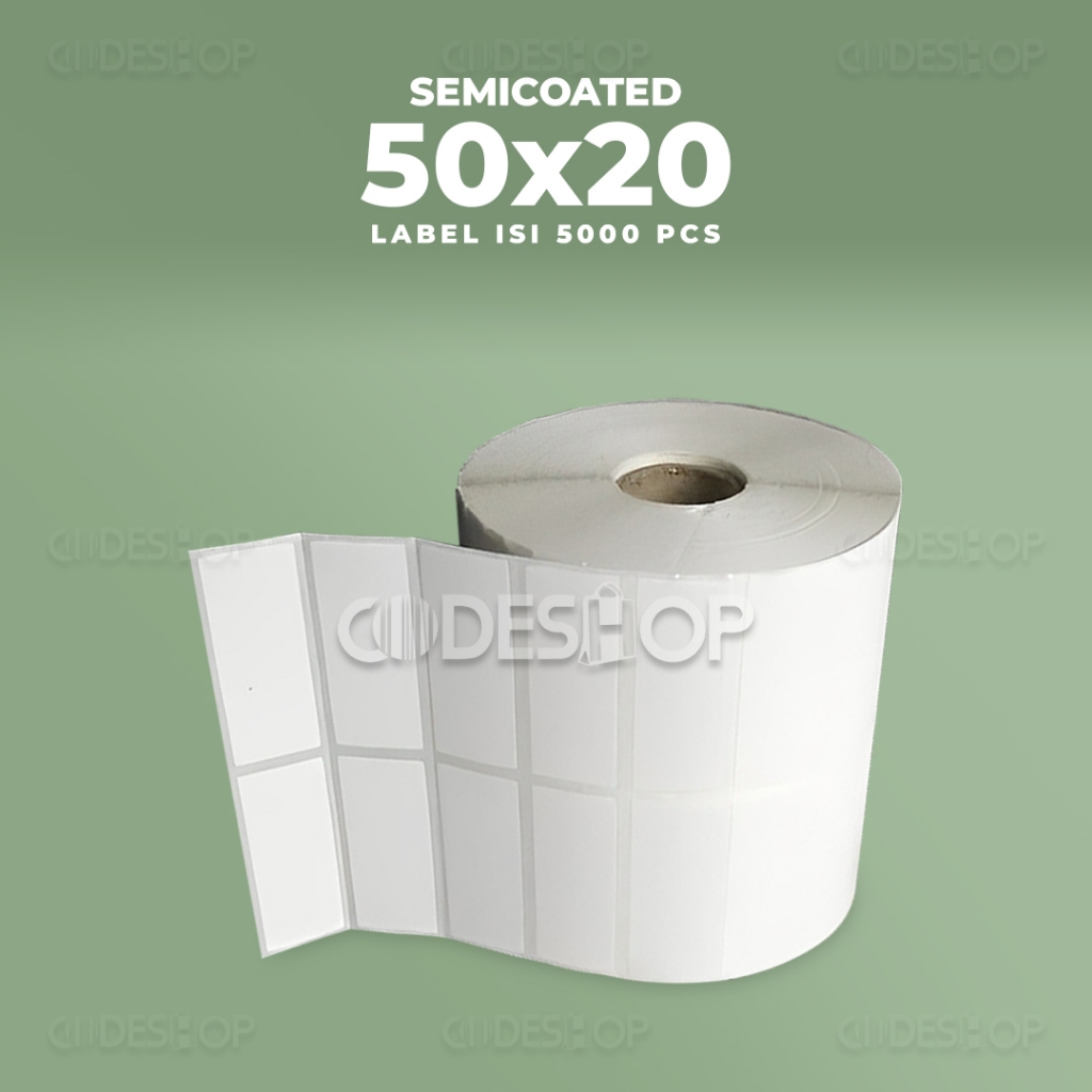 Semicoat Barcode Label 50x20 mm 50x20mm 2 Line 5000 pcs | Shopee ...