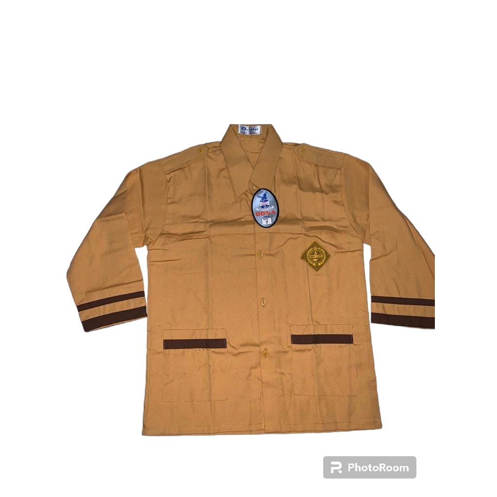 School UNIFORM - SD Long Alert Scout Shirt Milk Brown and Yellow ...