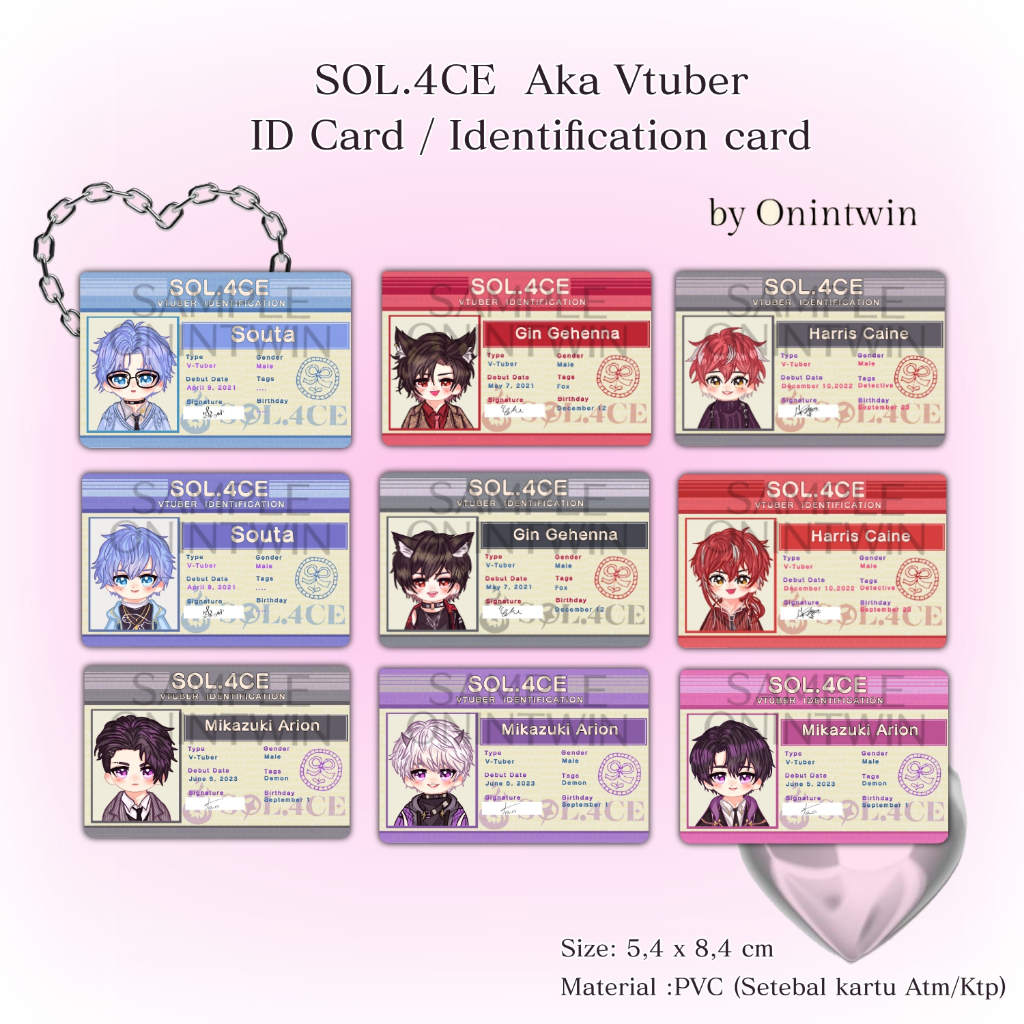 Indonesian Vtuber ID Card by onintwin / Button pin/ Mirror pocket ...