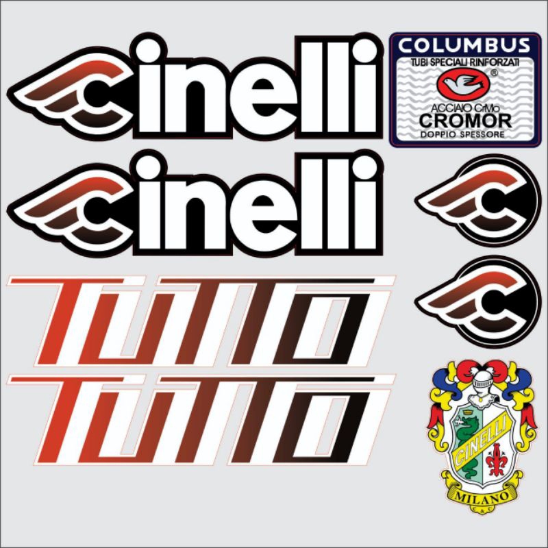 Decal Decal Decals Fixie Cinelli Tutto Bicycle Frame Stickers for Basic ...