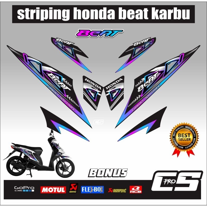 Honda Beat Karbu Sticker / Beat 110 Karbu Motorcycle Striping / Beat ...