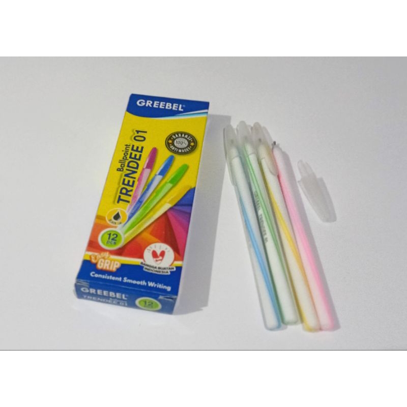 (12 pcs) GREEBEL TRENDEE BLACK INK PENS PER PACK | Shopee Philippines