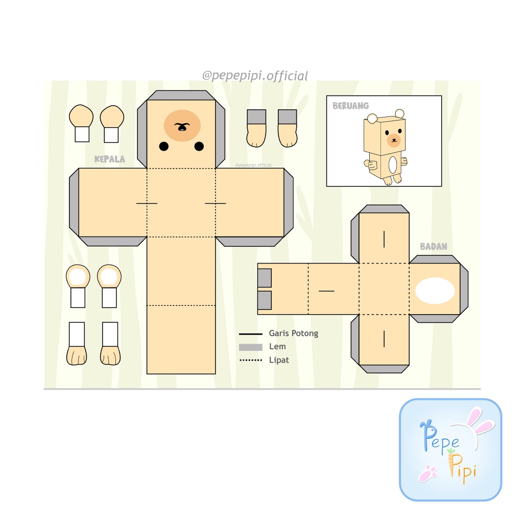 Papercraft Animal Pattern Paper Craft Paper Cut & Play Crafts | Shopee ...