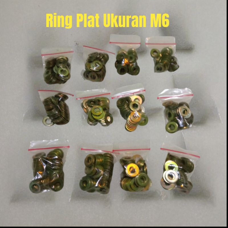Yellow Plate Ring Size M6 for 10 bolts, contains one pack of 50 pcs ...