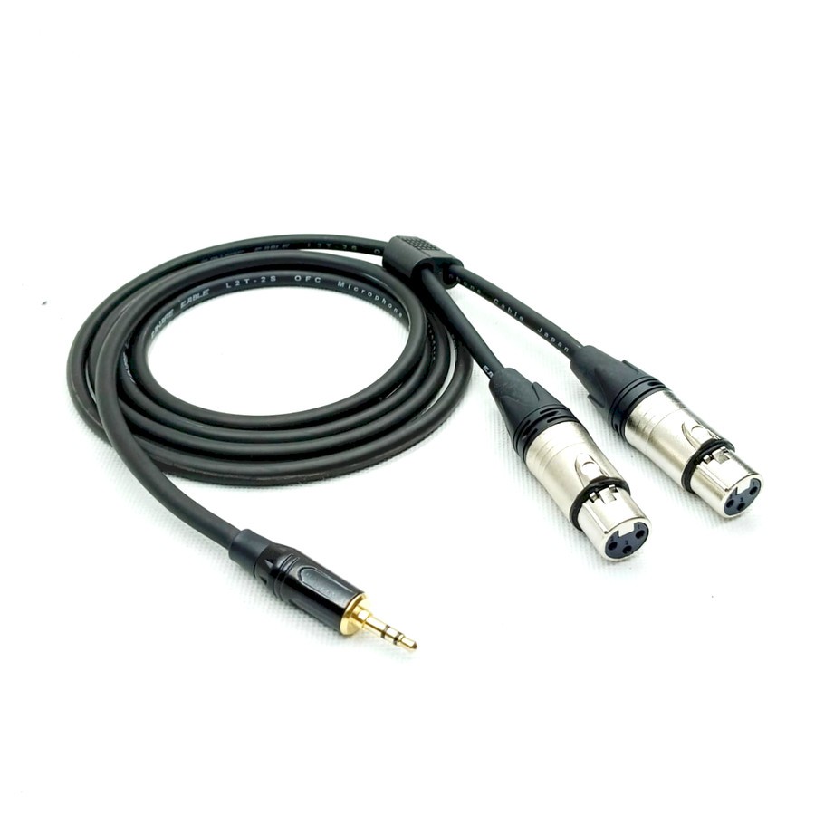 Audio Mixer Jack Cable Canon 1x Mini Stereo 3.5 to 2x XLR Female ...