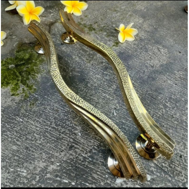 House Door Handle Brass Door Handle Brass Door Pull Fan 43 cm | Shopee ...