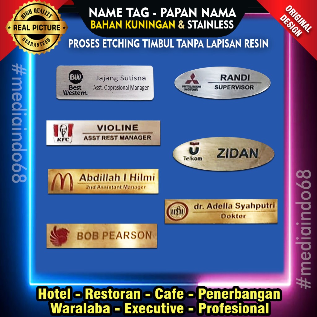 Nametag/ Nameplate/ Nameplate/Luxury Chest Name/ Embossed Etching ...