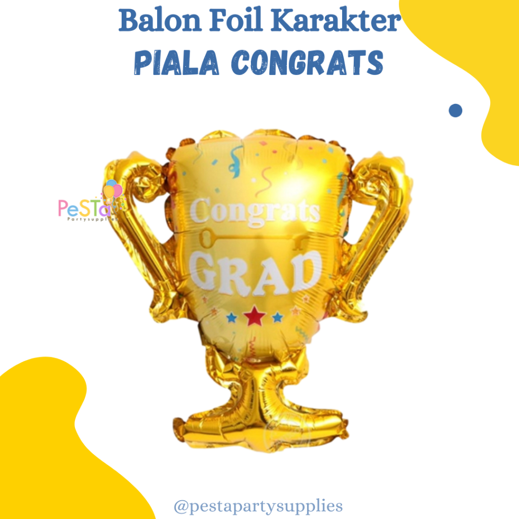 Graduation Theme Foil Balloons/Graduation Character Trophy Congrats ...