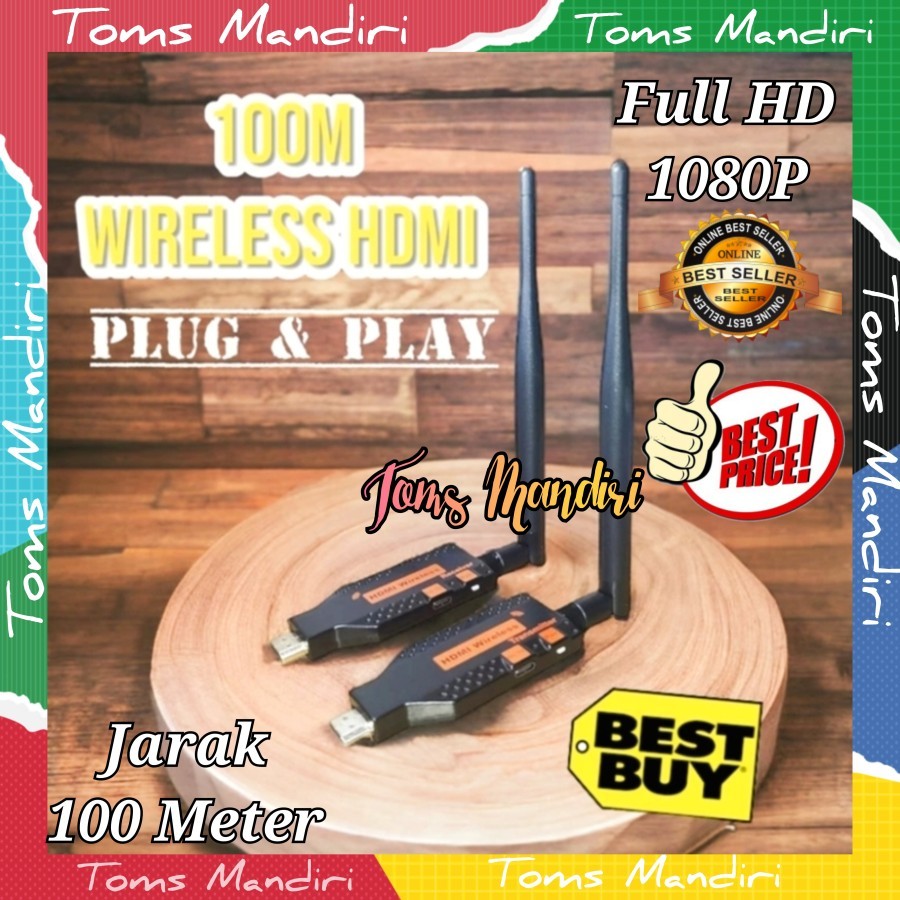 Wireless HDMi Video 5G Transmitter Receiver Extender 100 Meters Full HD ...