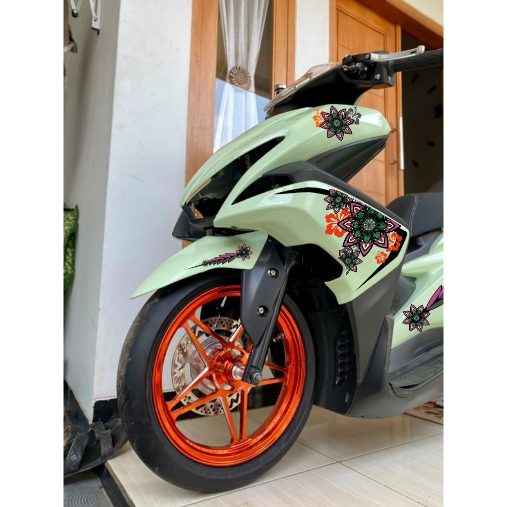 STRIPING STICKER AEROX NVX 155 TRANSPARENT MANDALA FLOWERS NEW | Shopee ...