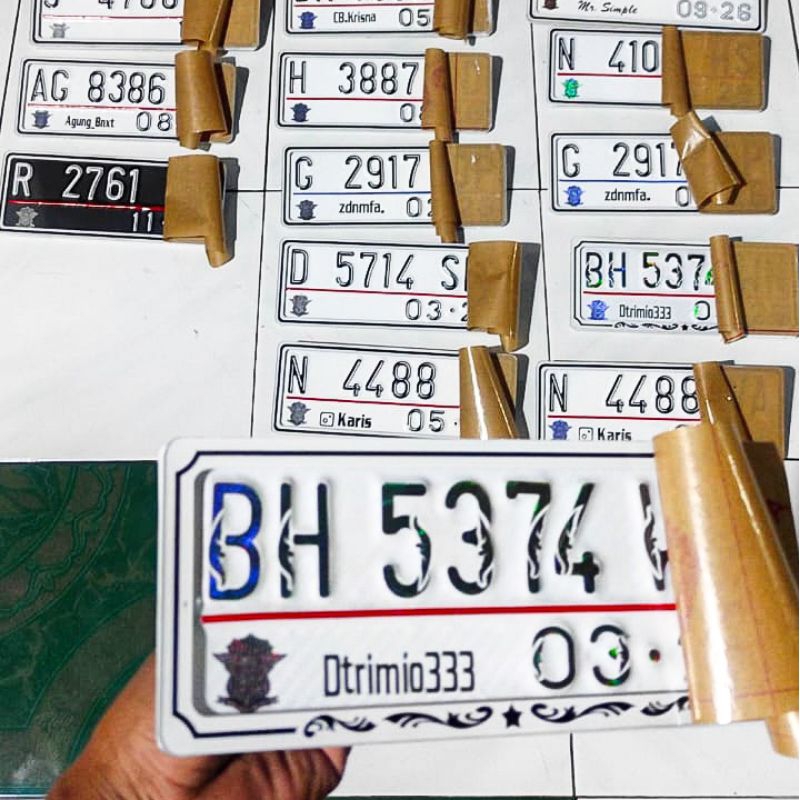 Custom Acrylic Number Plate (CARBON HOLOGRAM Letter BACKGROUND ...