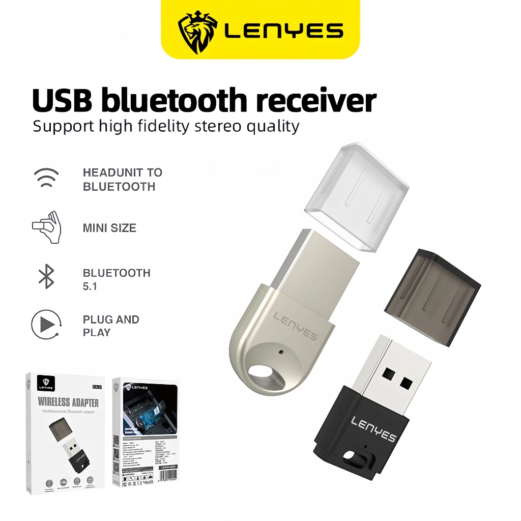 Lenyes Bluetooth Receiver USB Wireless Adapter 5.1 Car Audio Speaker ...