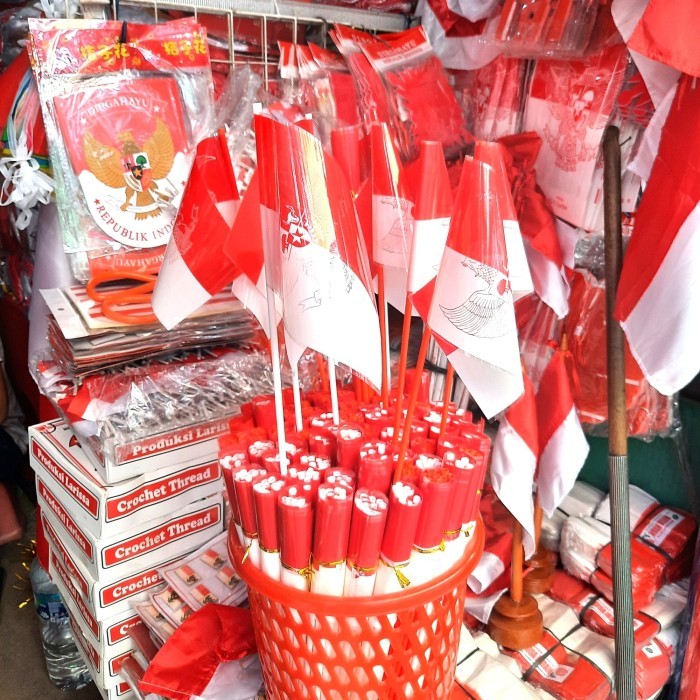 MERAH PUTIH Red And White Parade Flag With GARUDA Symbol Thick OPP ...