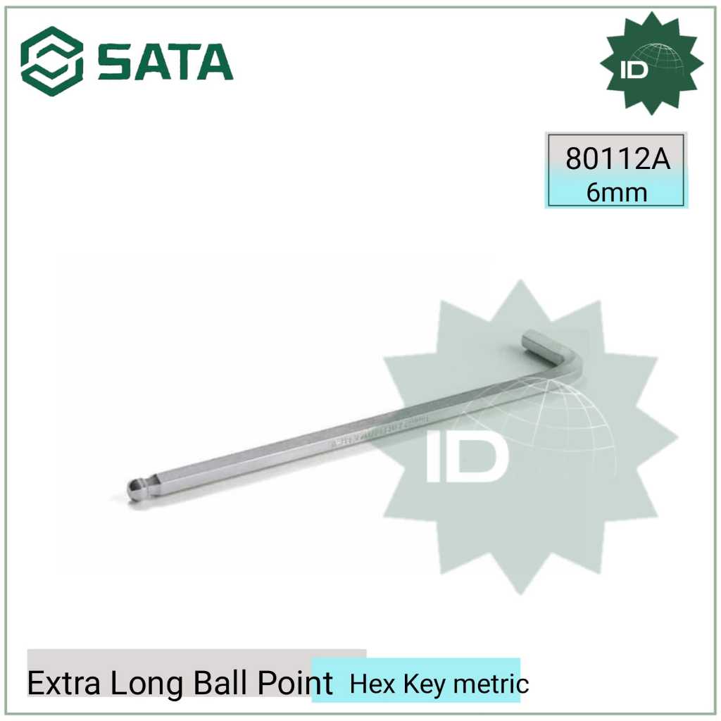 L Key 6 mm Metric Extra Long Ball Point Hex Key 80112A Sata Tools ...