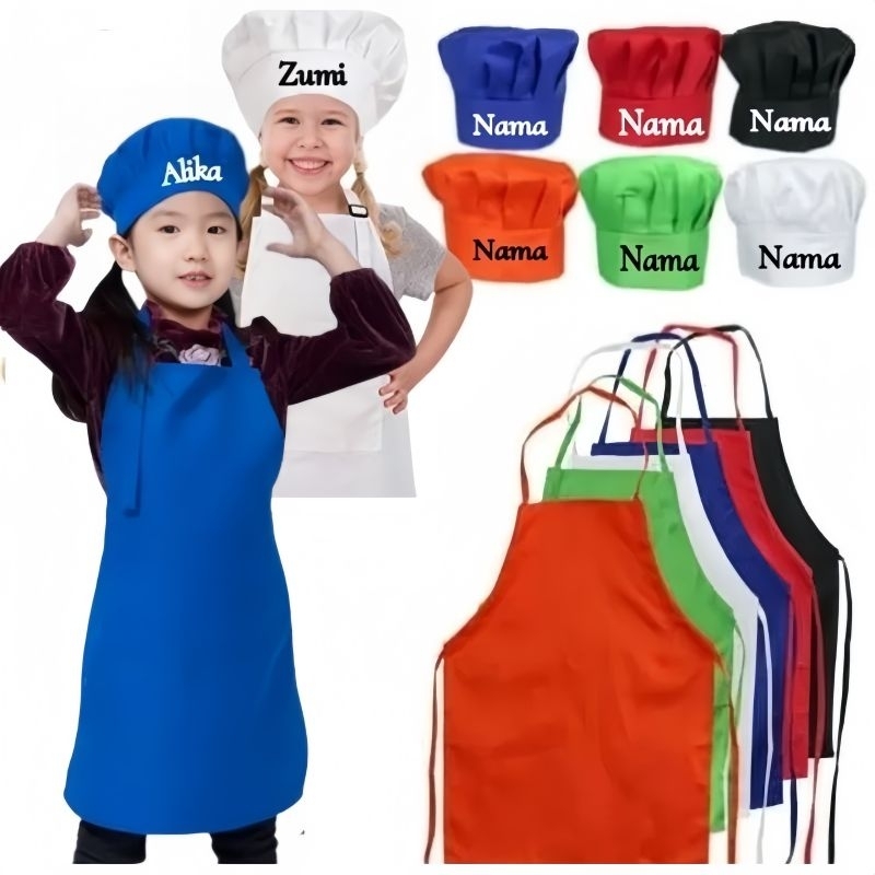 Children's shef Chef's apron And Hat set free Embroidery Name/Children ...