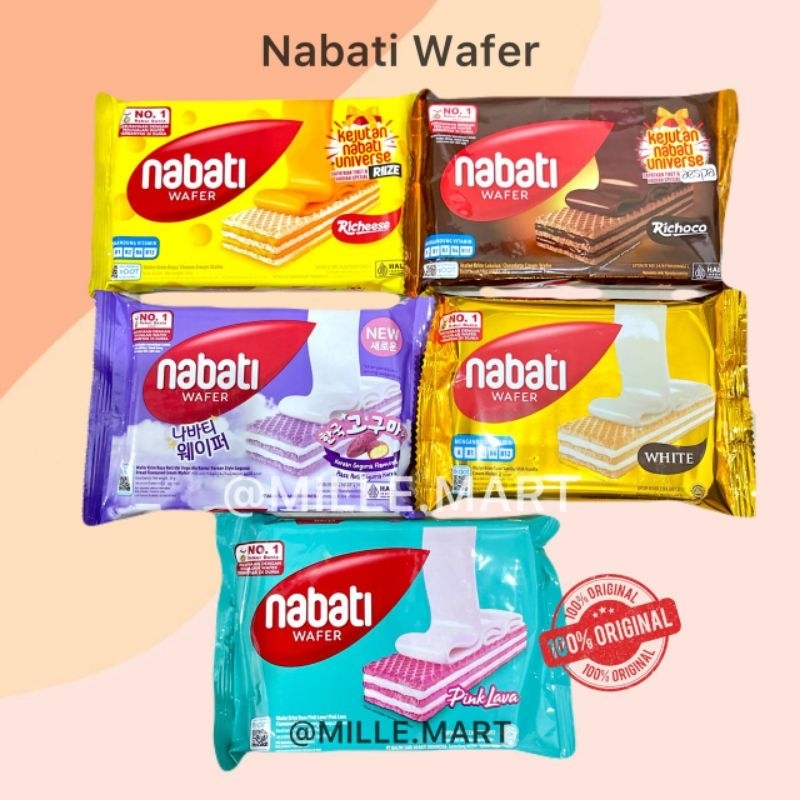 [Per Pcs] NABATI WAFER 39GR CHOCOLATE FLAVOR RICHOCO/WHITE VANILLA/PINK ...