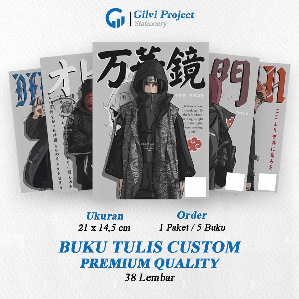 AKATSUKI X NARUTO Theme Custom School Notebook Lined 38 Sheets 1 Pack ...