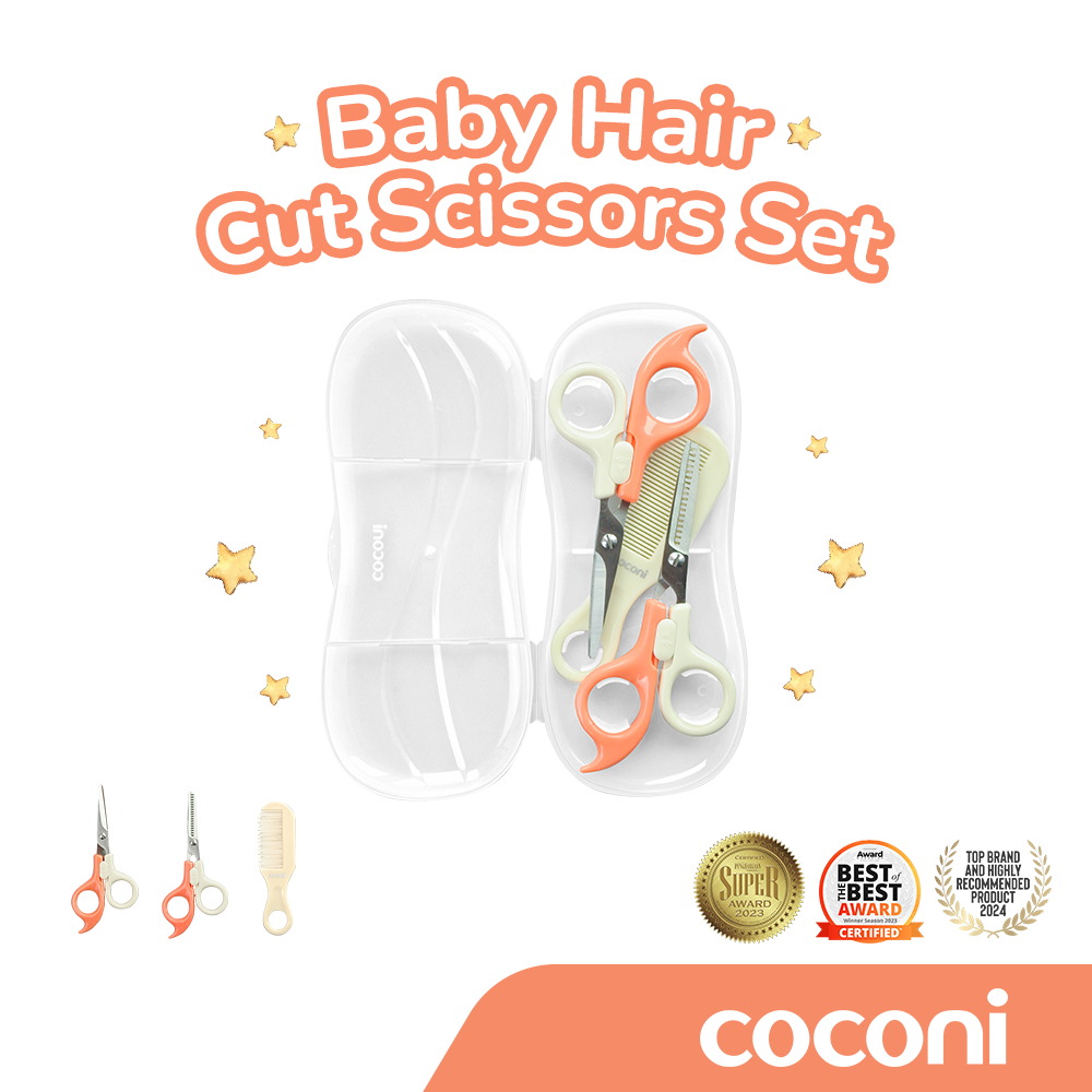 Coconi Baby Haircut Scissors Set with Case | 3 in 1 Children's Hair ...