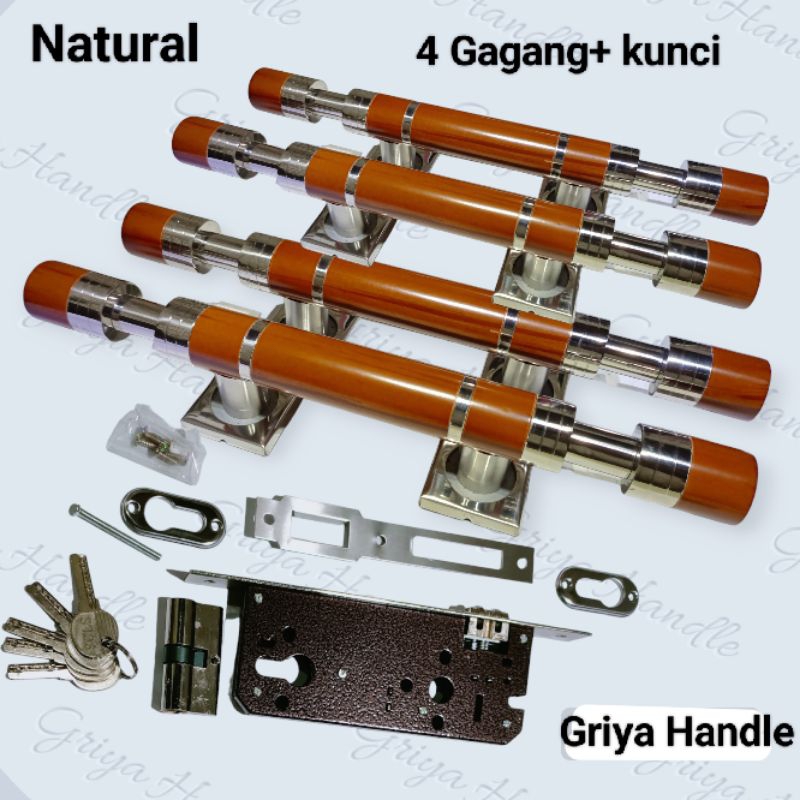 KAYU One set of minimalist house door handles/Two-door house door pulls ...