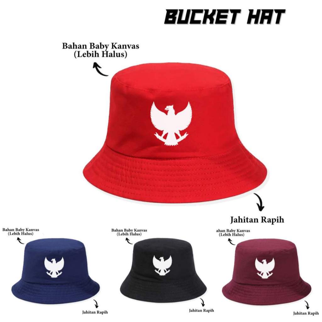 Garuda Indonesia Bucket Hat Plain Republic of Indonesia Independence ...