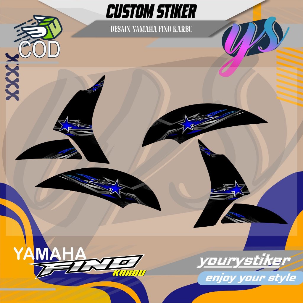 Cutting SIMPLE STICKER HONDA FINO KARBU LIVERY 1 CUTTING ALREADY CUT ...