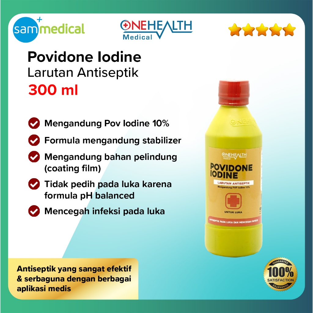 MERAH Onehealth Iodine Povidone/Red Medicine For Wound Drops/Antiseptic Wounds/One Healt P3K ...