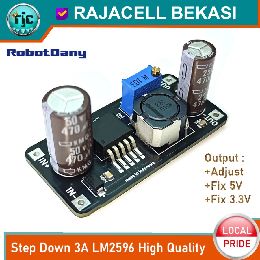 Lm2596 BLACK 3A Step Down 3.3v 5V 12V Fix and Adjustable Out Buck Converter Stepdown | Shopee ...