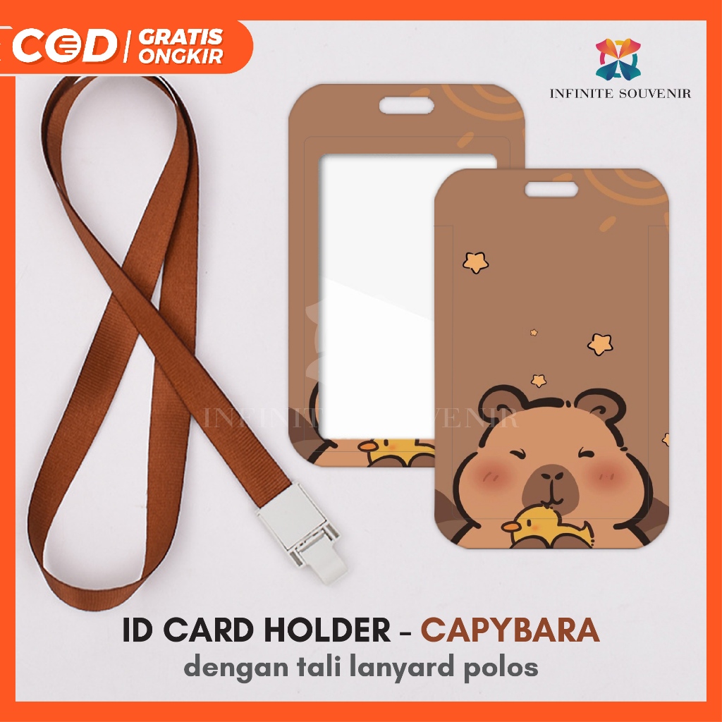 GANTUNGAN (N008) NAME TAG CAPYBARA / KAPIBARA ID CARD HOLDER WITH 1.5CM ...