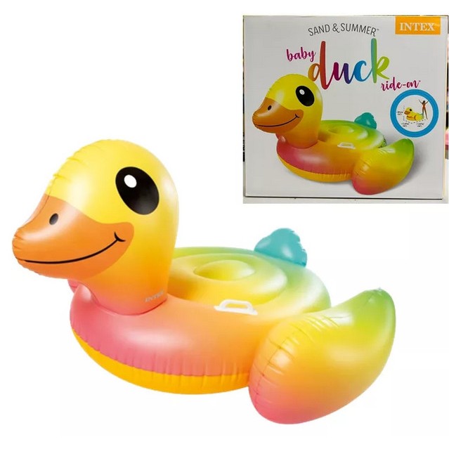 Ride on intex Yellow Duck Wind Buoy | Shopee Philippines