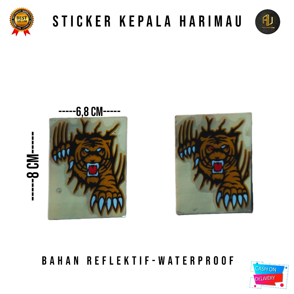 Tiger Head Motorcycle Sticker Tiger Head Reflective Sticker Sumatran ...