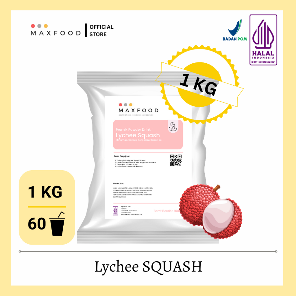 Lychee Squash / Lychee Flavor Syrup Drink Powder 1 KG | Shopee Philippines