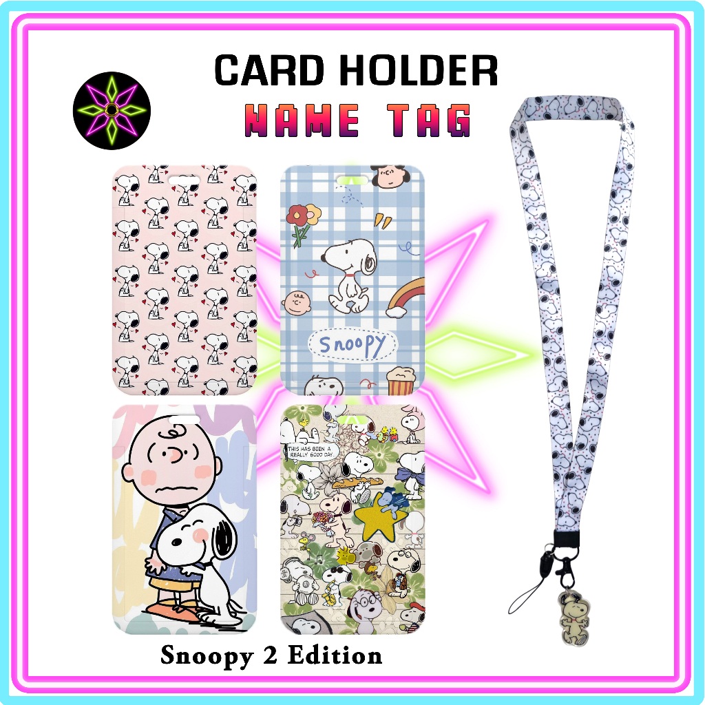 Hikari Print ID Card Holder + Lanyard Snoopy 2 Edition Nametag With ...
