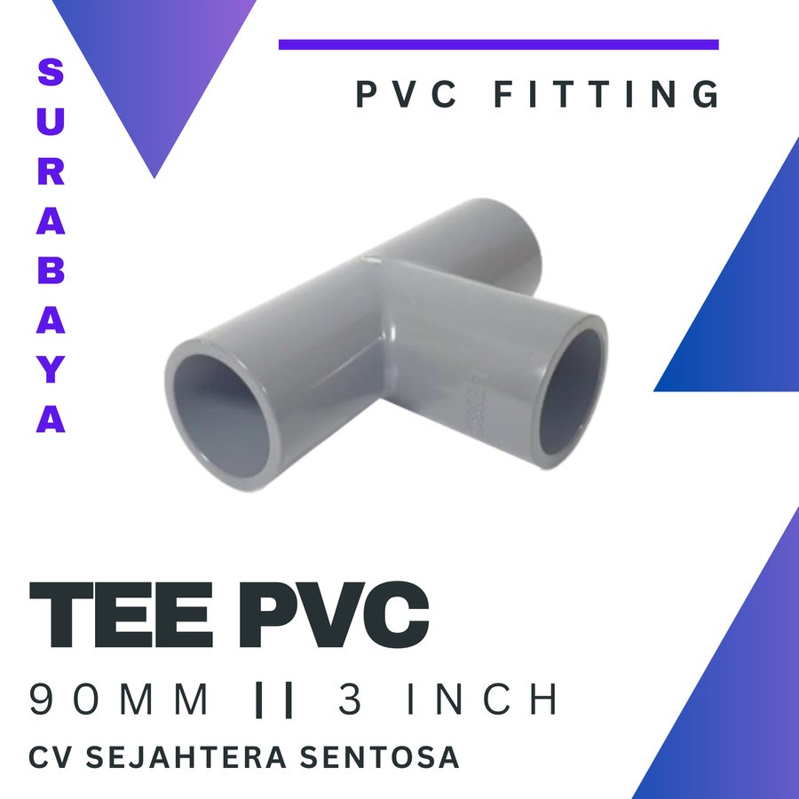 Tee Pvc Lesso AW 3" inch Equal Tee Fitting Pvc Pipe Connection | Shopee ...