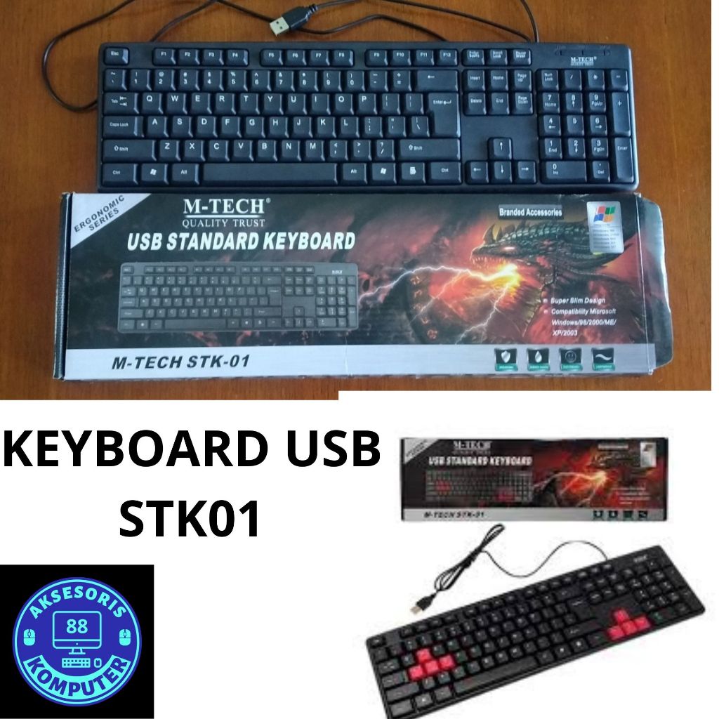 Mtech STK01 USB KEYBOARD / STANDARD USB 2.0 STK 01 KEYBOARD | Shopee ...