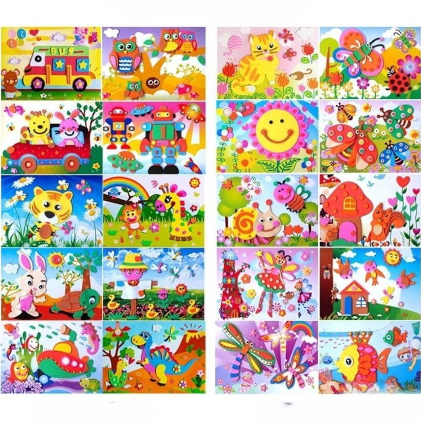 DIY Educational Toys EVA Sticker 3D Children's Crafts Craft Sticking ...