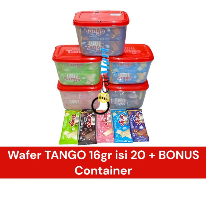 Tango Wafer 16gr contains 20 + BONUS CONTAINER BOX Sealware | Shopee ...