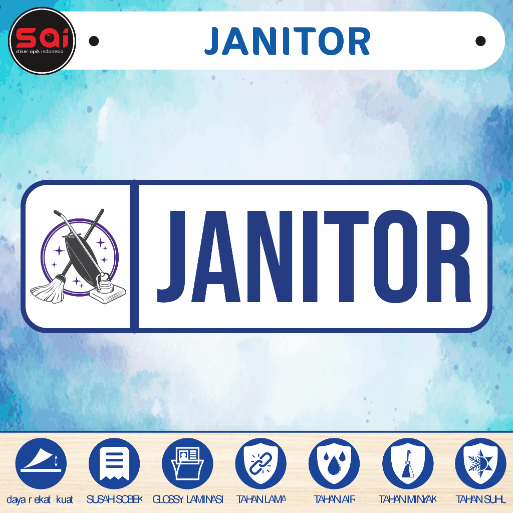 Glossy Laminated JANITOR Waterproof vinyl Sticker | Shopee Philippines